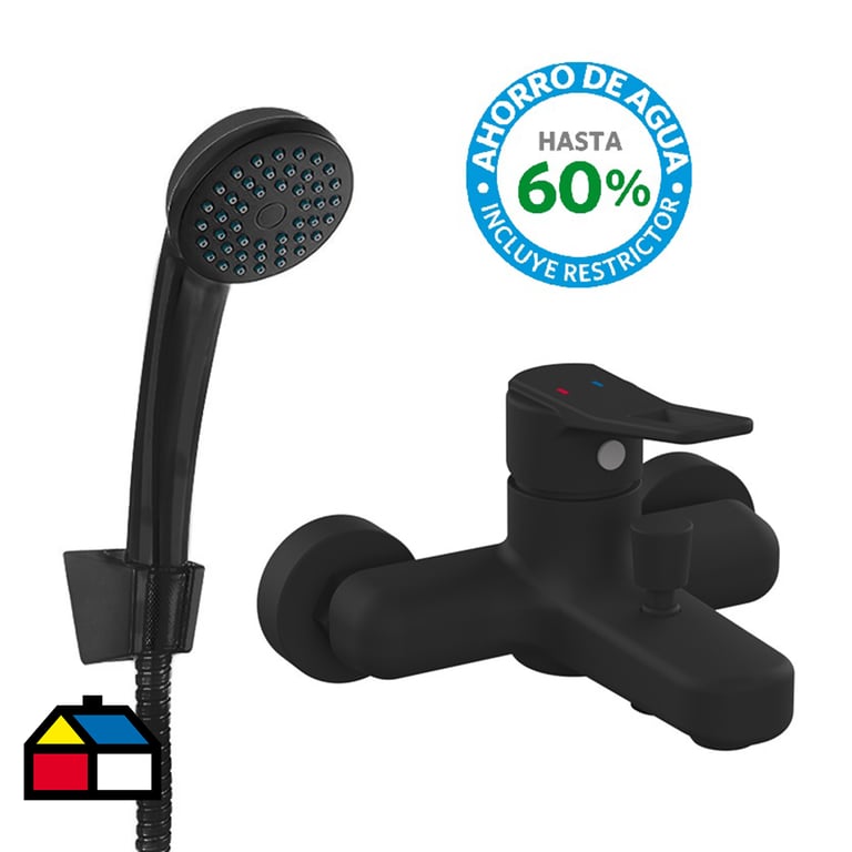 Monomando tina ducha atlanta negro mate | Sodimac - Falabella