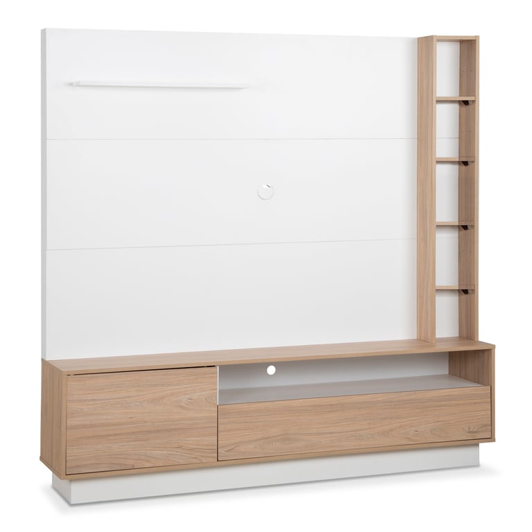 Panel TV Goya Olmo Blanco 65 " 180x179x40 cm | Sodimac - Falabella