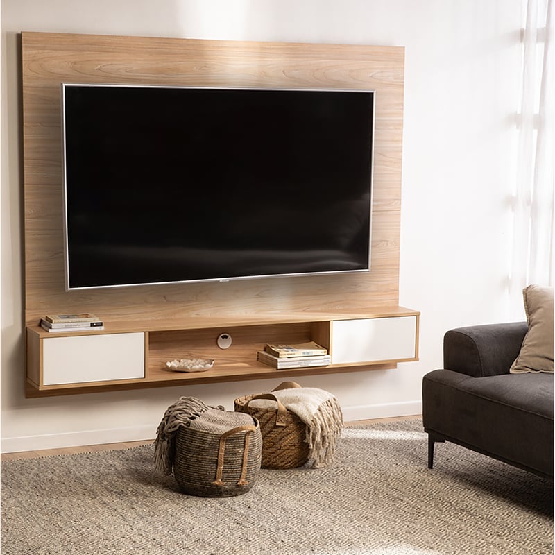 Panel TV Picasso Olmo Alpino/Blanco 75 " 180x152x23 cm | Sodimac ...