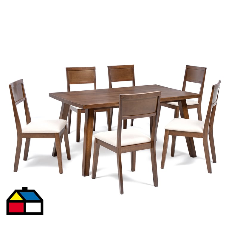 Comedor Castilla 6 Sillas Mesa Rectangular 90x74x150 cm Nuez | Sodimac ...