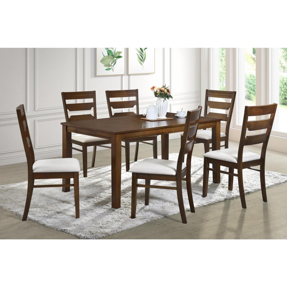 Comedor Galicia 6 Sillas Mesa Rectangular 90x74x150 cm Nuez | Sodimac ...