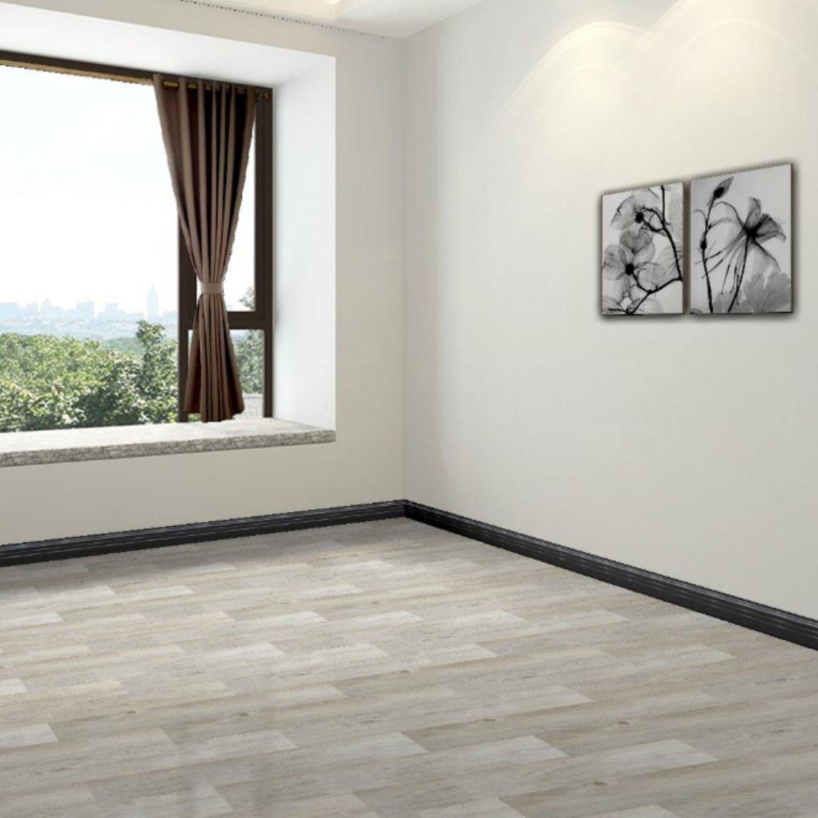 Piso Vinílico SPC 6 mm 19x122 cm OH8017-1D-002 Beige Mandala 1.79 m2 | Sodimac Chile