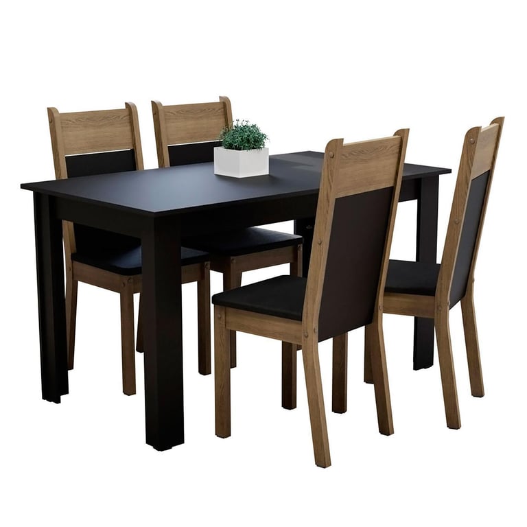 Juego de Comedor Lola Nelly 4 Sillas Mesa Rectangular 75x76x136 cm ...