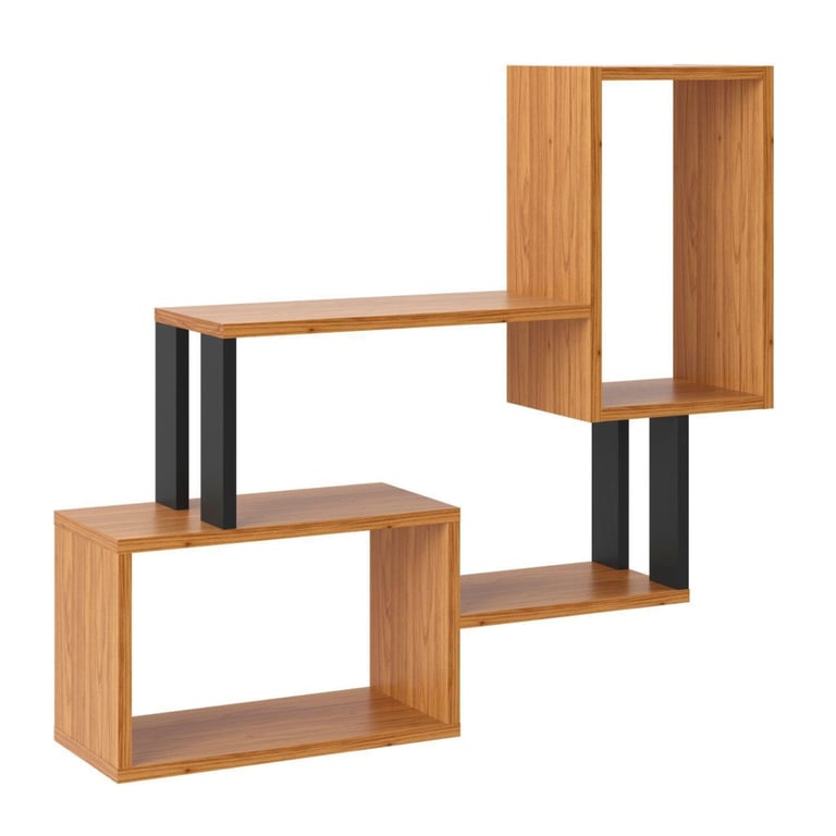 Repisa Palpana 4 Nivel(es) 81.5x73x19.5 cm Roble/Negro | Sodimac ...