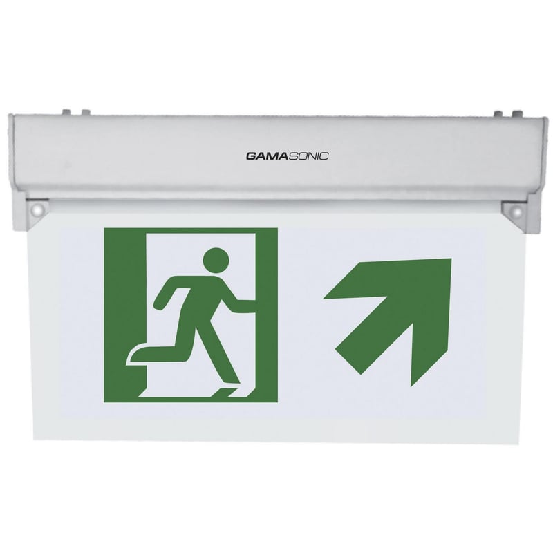 Señalética emergencia letras verdes "Hombre Flecha Arriba" | Sodimac - Falabella