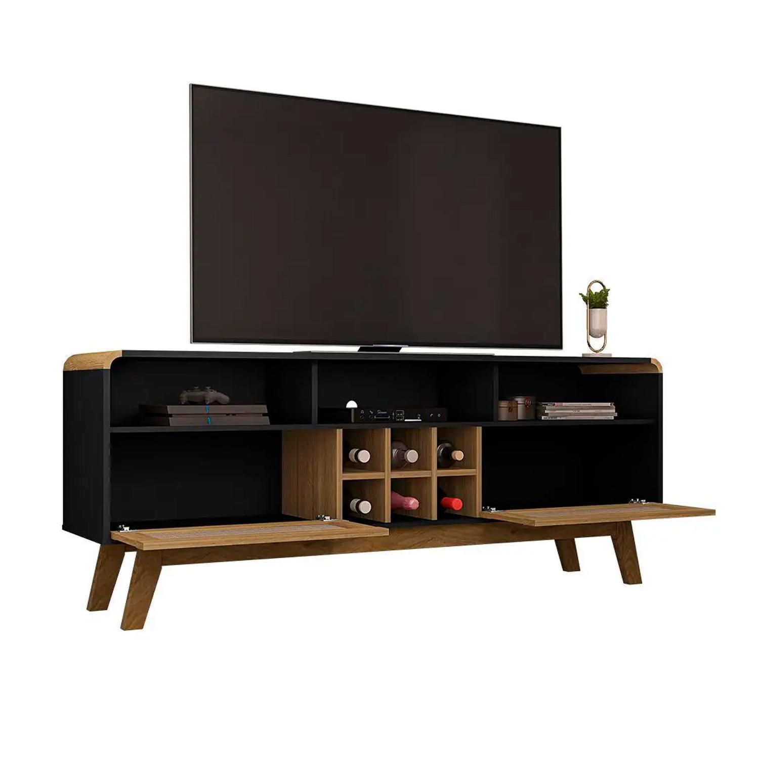 Rack TV 65 " Larimar Negro 108x64x36 cm | Sodimac - Falabella