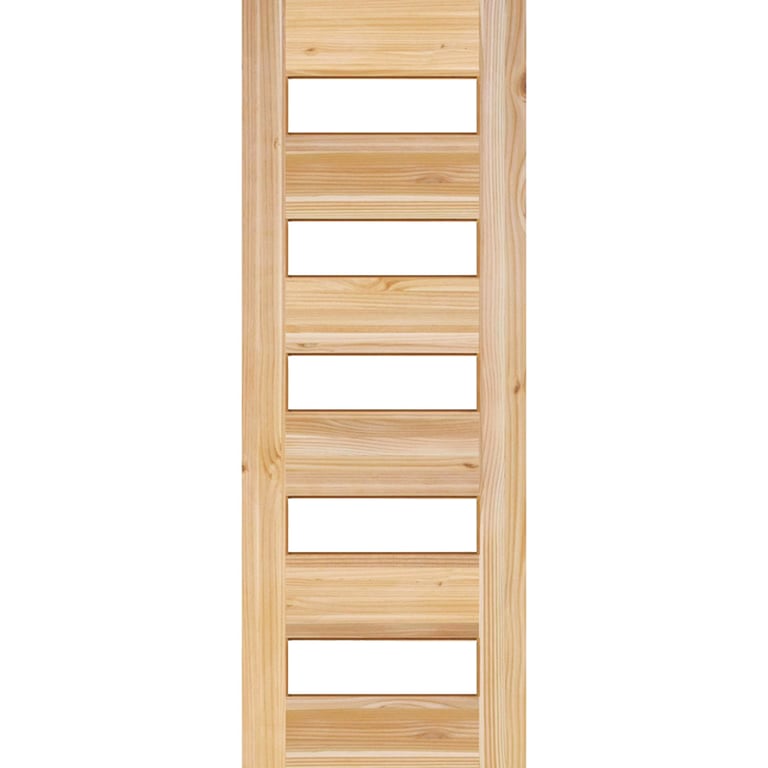 Puerta Exterior Madera pino oregón 90x210 cm Modelo 108 Natural ...