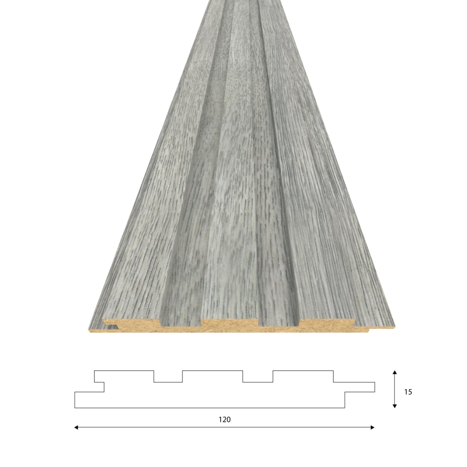 Wall Panel 3D 12x240 cm Ceniza 0.28 m2 | Sodimac - Falabella