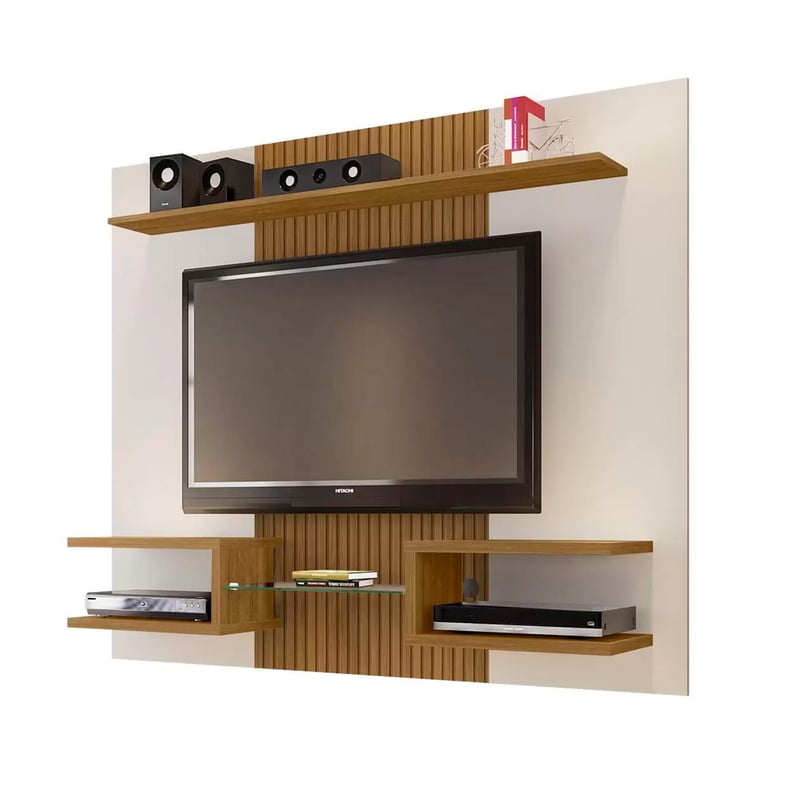 Panel Rack TV 55 " Atlas Blanco invierno 164x136x30 cm | Sodimac - Falabella