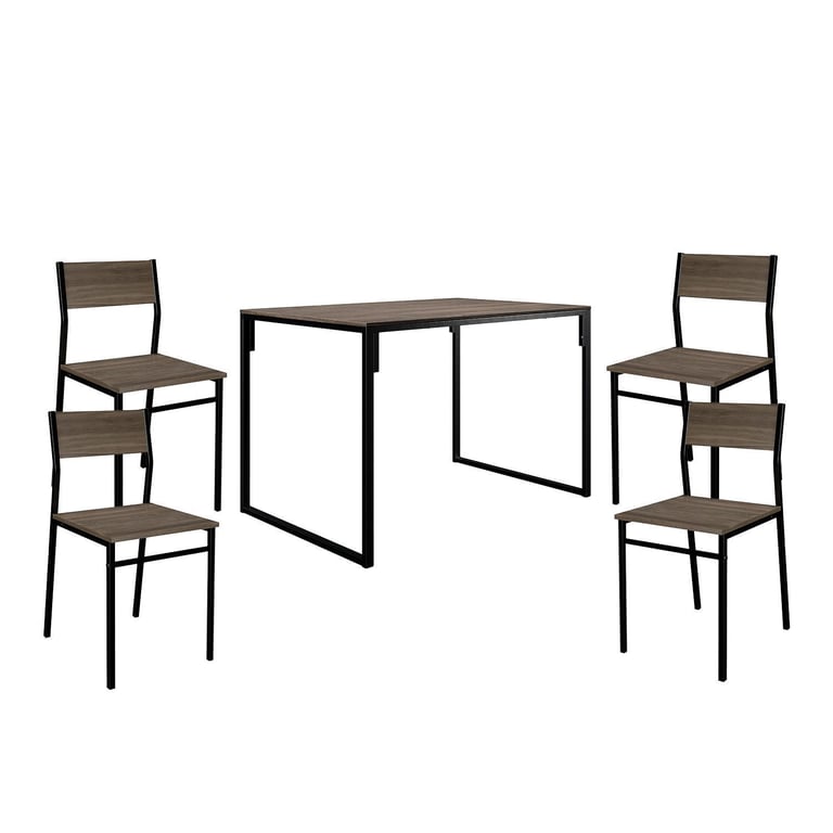 Juego de Comedor Desing 4 Sillas Mesa Rectangular 70x75x110 cm Legno ...