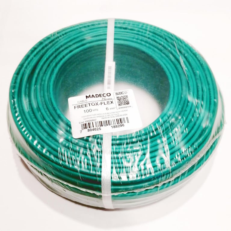 Cable libre de halógenos H07Z1-K 6mm2 Verde 100 metros | Sodimac - Falabella