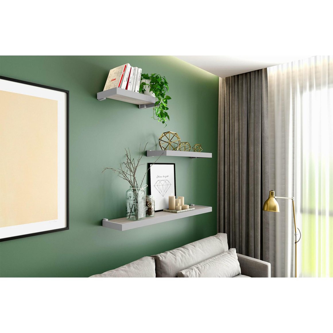 Repisa Duetto MDP 1 Nivel(es) 40x4x20 cm Gris | Sodimac - Falabella