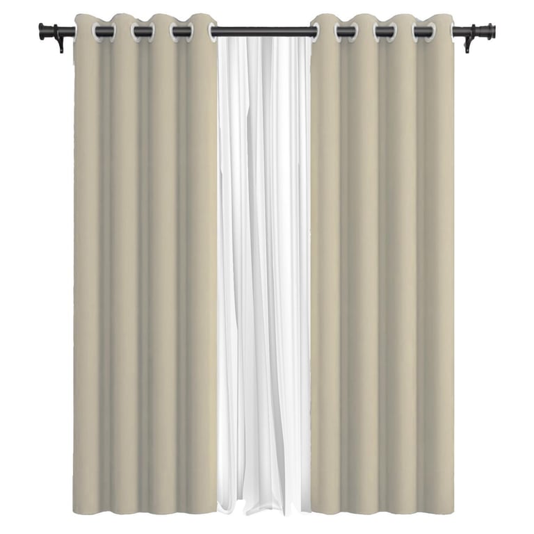Set Cortinas Blackout 280x220 cm Beige | Sodimac - Falabella