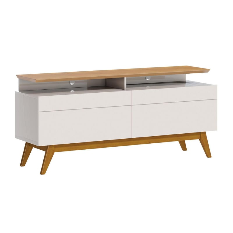 Rack TV 55 " Plus Blanco/Caramelo 146x63.5x40.3 cm | Sodimac - Falabella