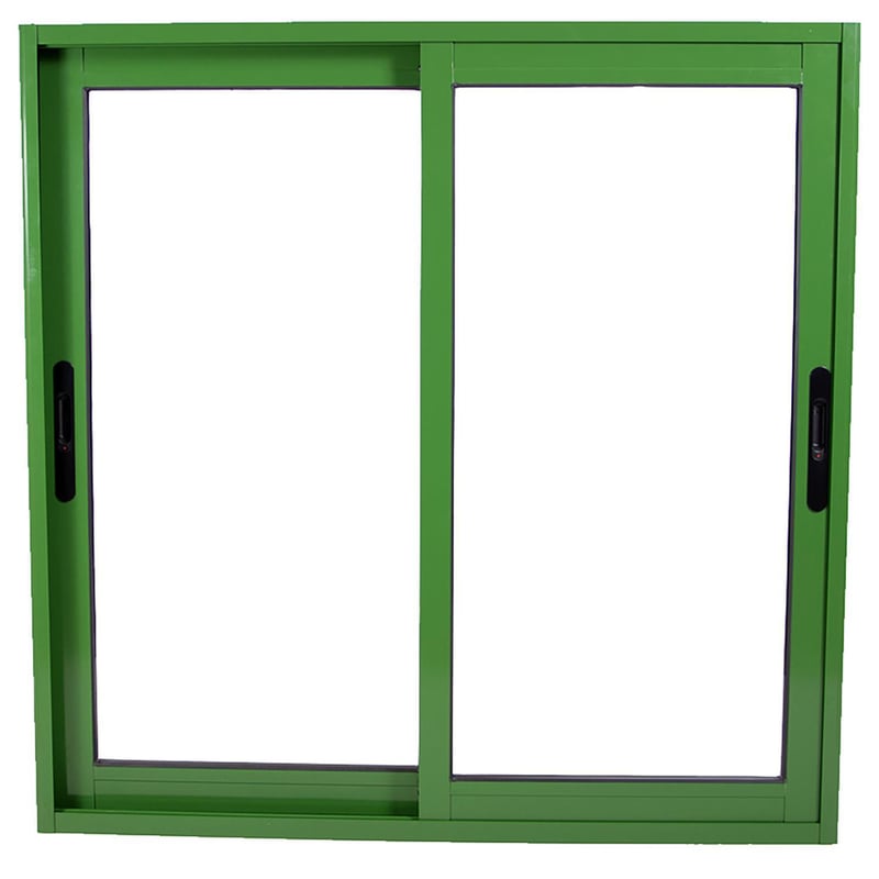 Ventana corredera Aluminio Corredera 100x100 cm Vidrio Termopanel Verde ...