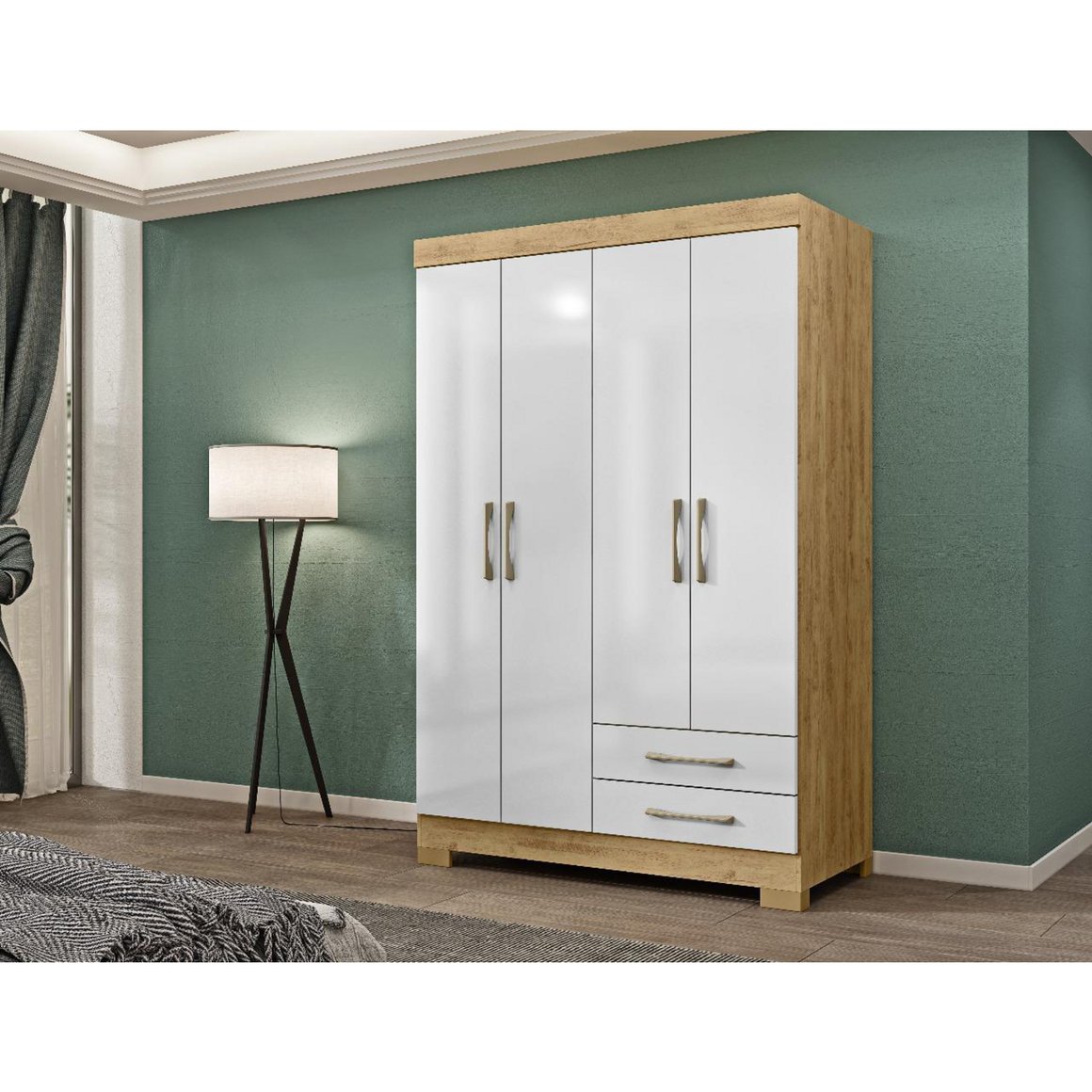 Clóset Escocia 4 Puerta(s) 4 Repisa(s) 105.2x182x45 cm Blanco/Café ...