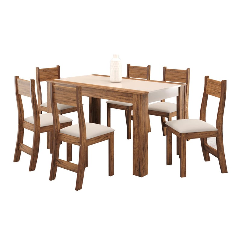 Comedor Belize 6 Sillas Mesa Rectangular 80x78x136 cm Beige | Sodimac ...