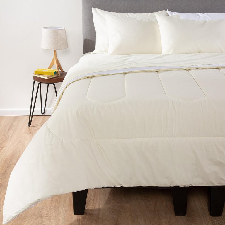 Plumón Bicolor Beige/Blanco 1.5 plazas | Sodimac - Falabella