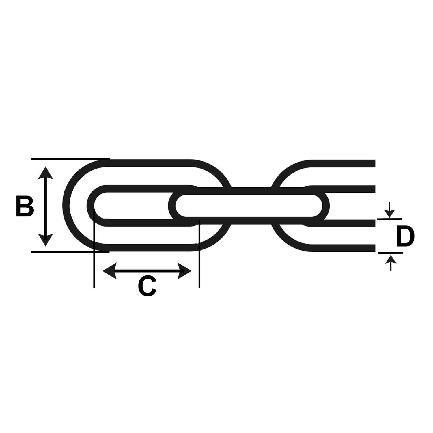 Cadena eslabón largo de acero 10mm x 4M zincado brillante en balde ...