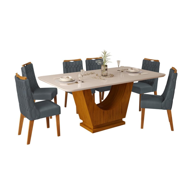 Comedor 6 Sillas Rectangular 90x80x170 cm Blanco | Sodimac - Falabella