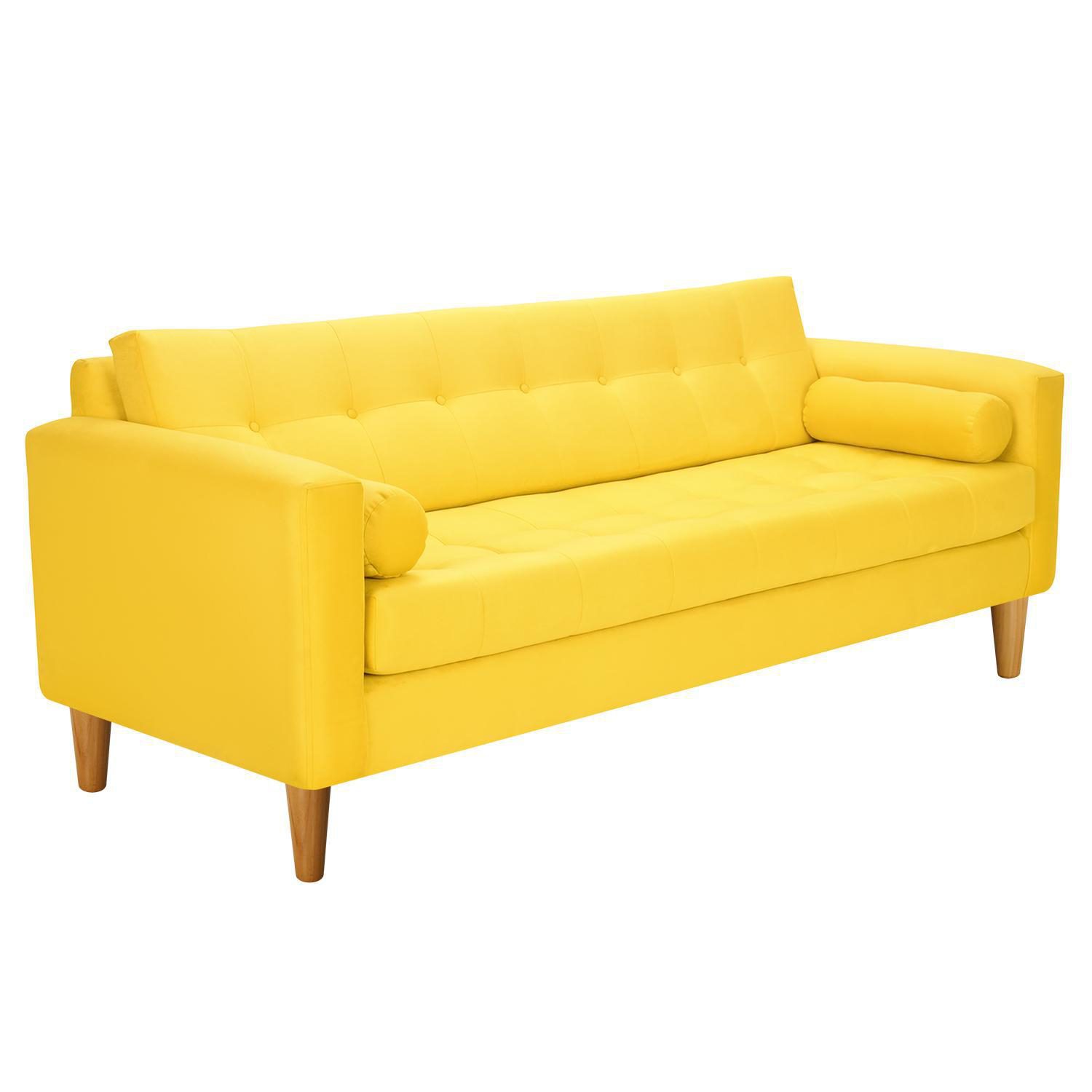 Sofá 3 cuerpos Retro 3CG 195x76x78 cm Amarillo | Sodimac - Falabella