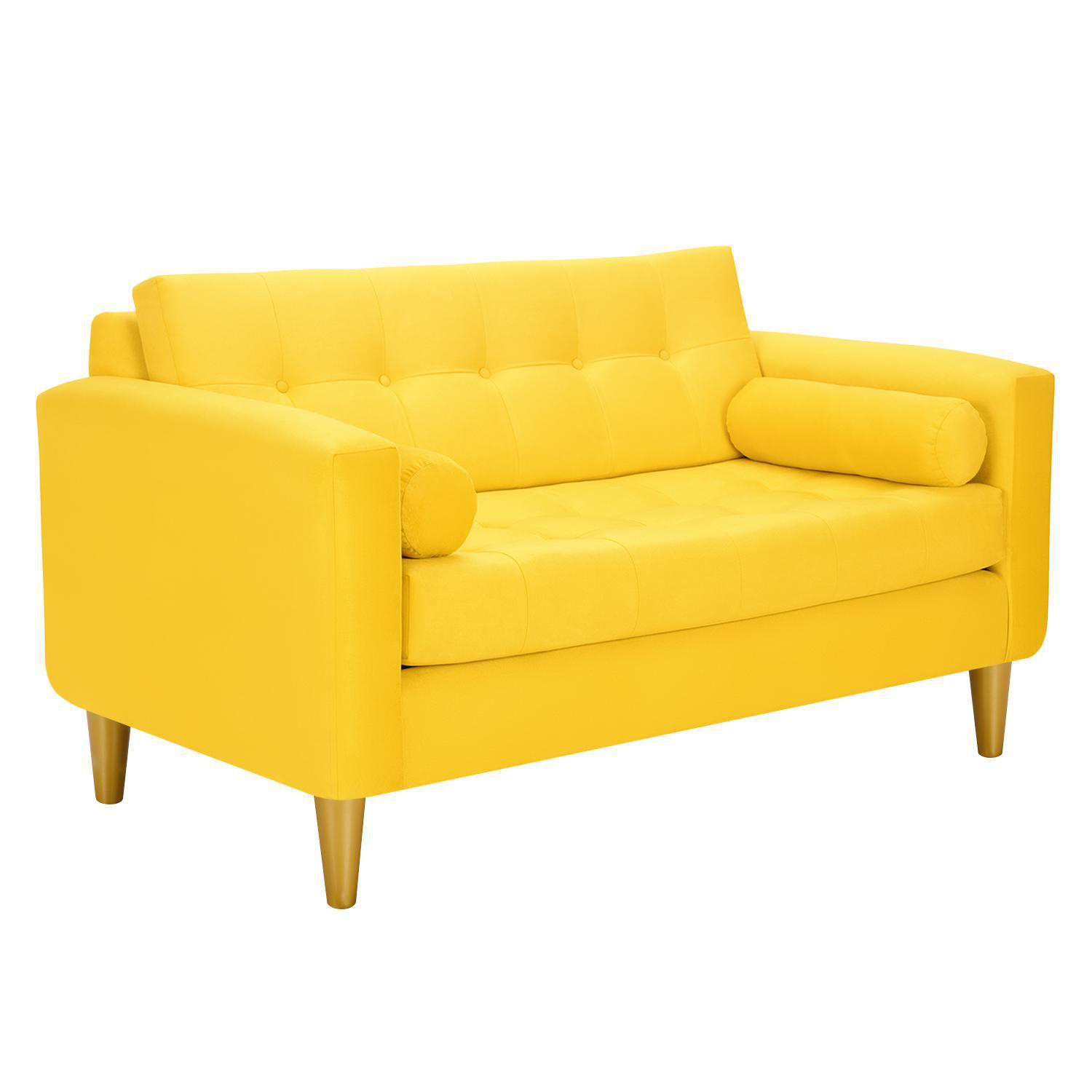 Sofá 2 cuerpos Retro 2C 140x76x78 cm Amarillo | Sodimac - Falabella