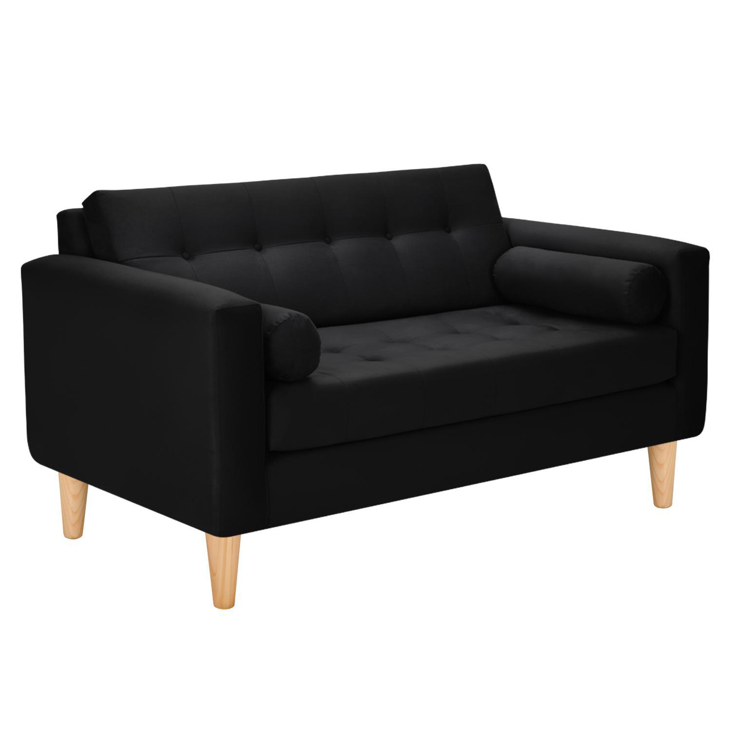 Sofá 2 cuerpos Retro 2C 140x76x78 cm Negro | Sodimac - Falabella