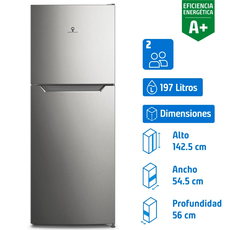 Refrigerador Top Freezer No Frost 197 Litros Inox Altus 1200I | Sodimac ...
