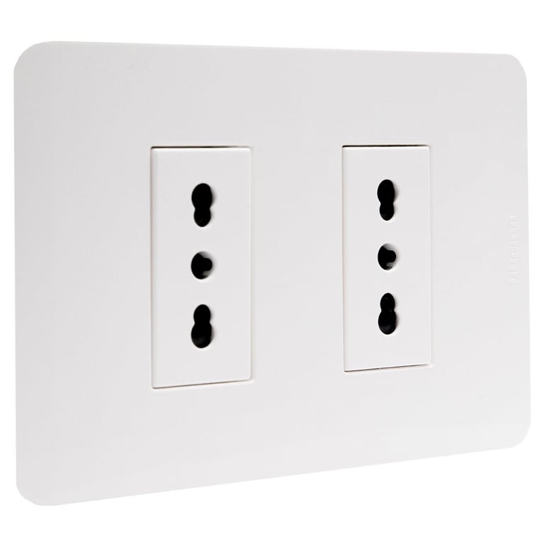 Tomacorriente doble 10/16a blanco Matix Go armado | Sodimac - Falabella