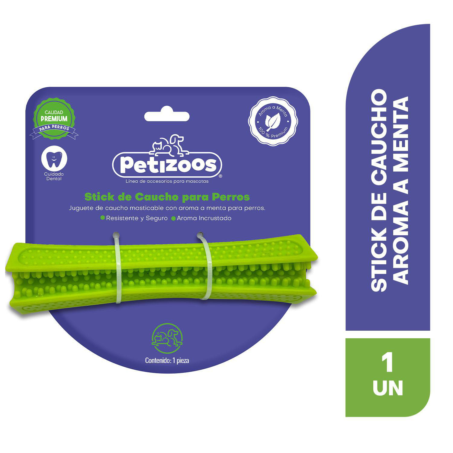 Stick de caucho para perros con un rico aroma incrustado a menta ...
