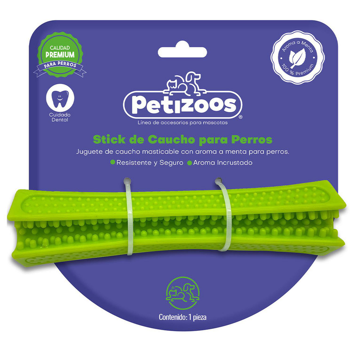 Stick de caucho para perros con un rico aroma incrustado a menta ...