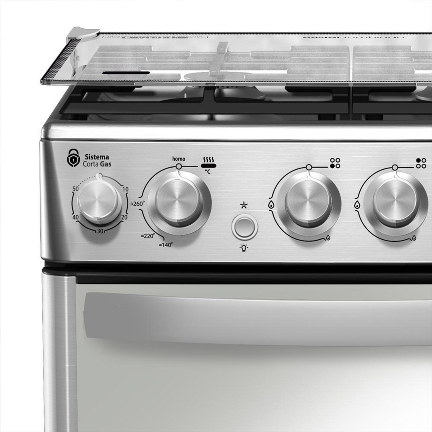 Cocina a Gas 4 Platos Inox CMC5540FX0 | Sodimac - Falabella