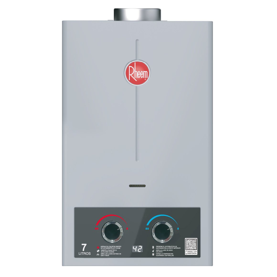 Calefon Gas Licuado 7 Litros Tiro Natural Ionizado, incluye filtro ...