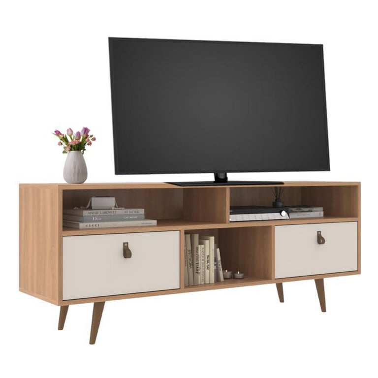 Rack TV 55 " 785CB Café 136x54x36 cm | Sodimac - Falabella