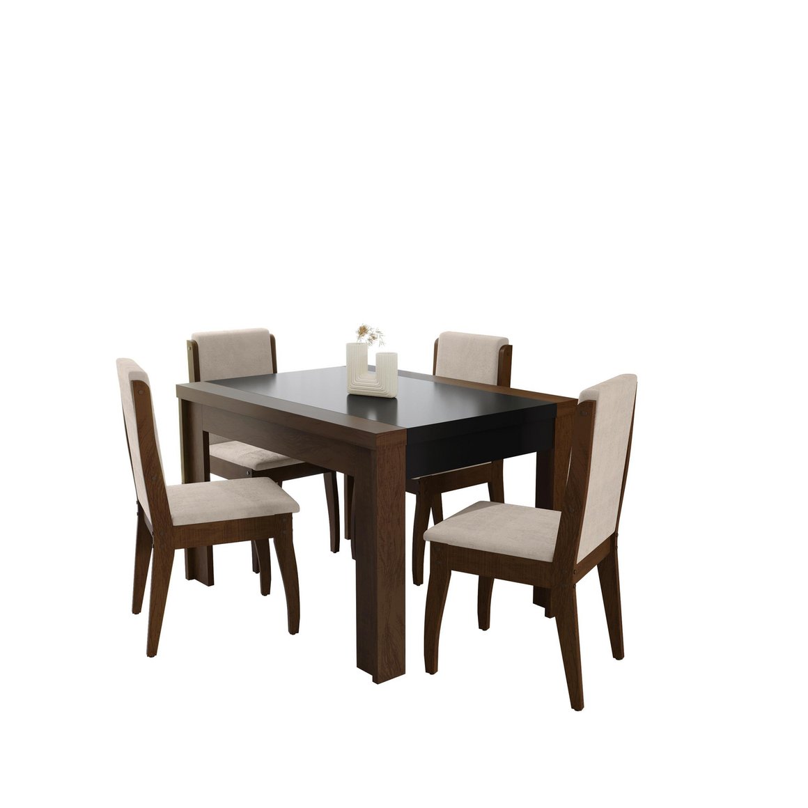 Juego de comedor Lorenzi 4 Sillas Mesa Rectangular 120x90x77cm Cafe ...