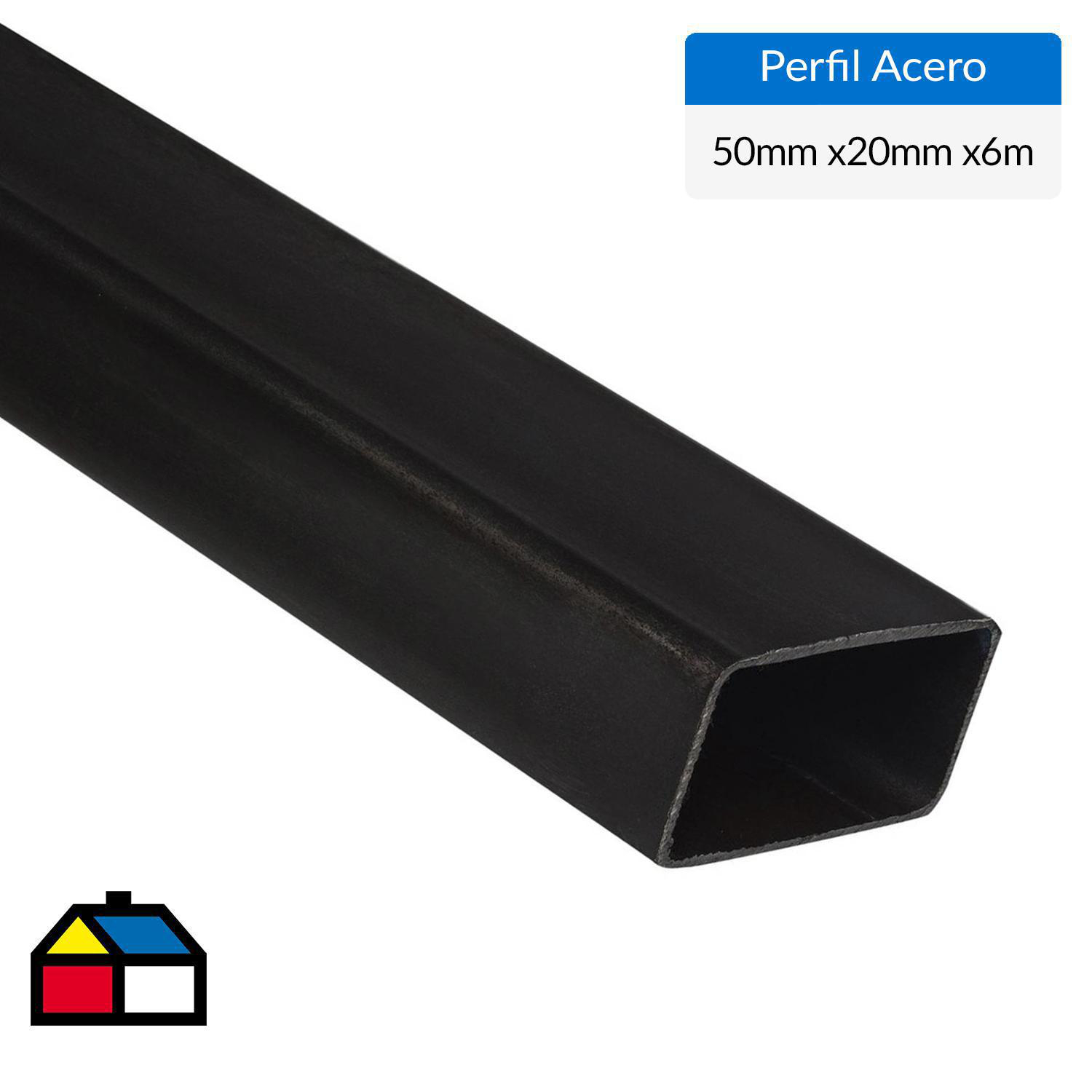 Perfil Rectangular Acero 50x20x2 mm 6 m | Sodimac - Falabella