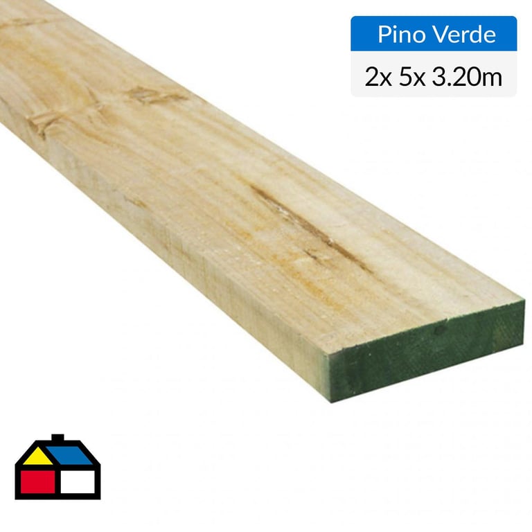 Pino Dimensionado Verde 2x5 cm 3,2 m | Sodimac - Falabella