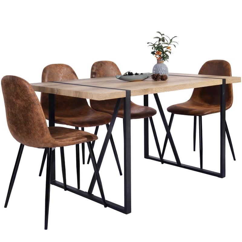Comedor Vexa 4 Sillas Mesa Rectangular 80x76x140 cm Café | Sodimac Chile