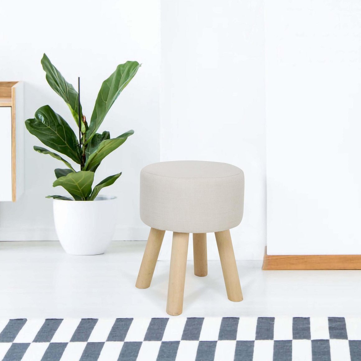 Puff redondo beige Beige | Sodimac - Falabella