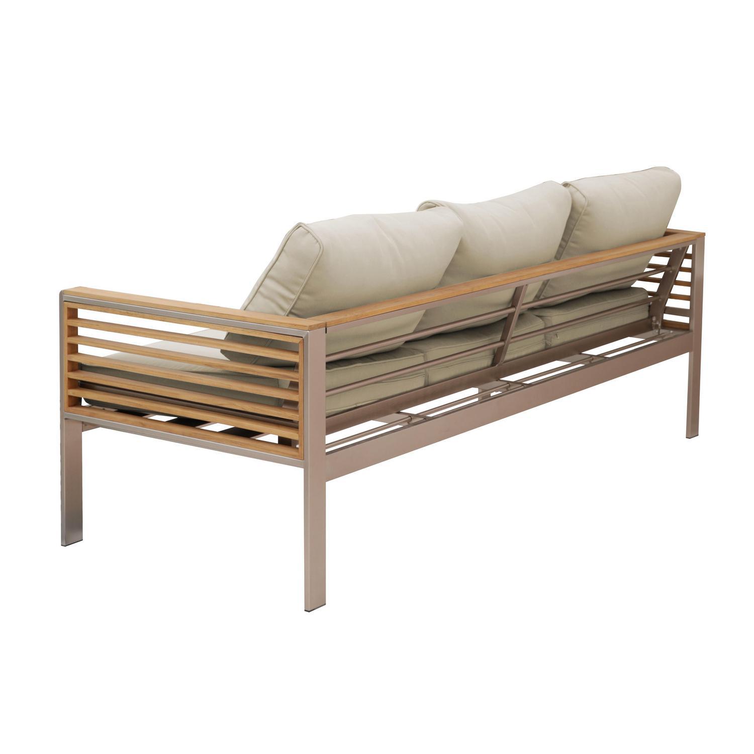 Juego de Living de Terraza Ishia 5 Personas Beige/Madera | Sodimac ...