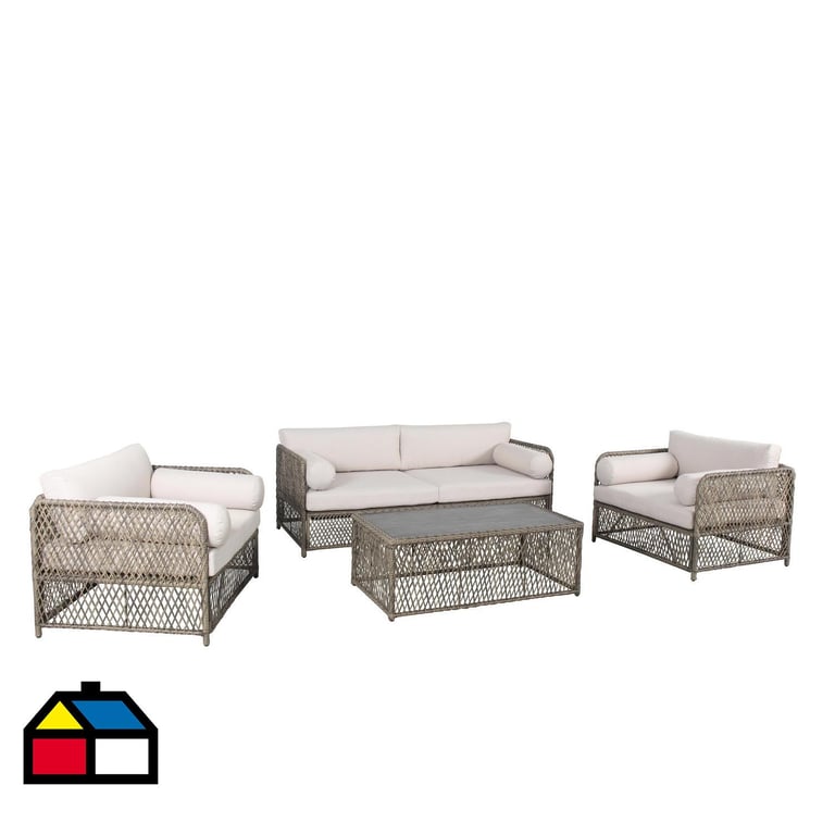 Juego de Living de Terraza Stiniva 4 Personas Gris | Sodimac Chile