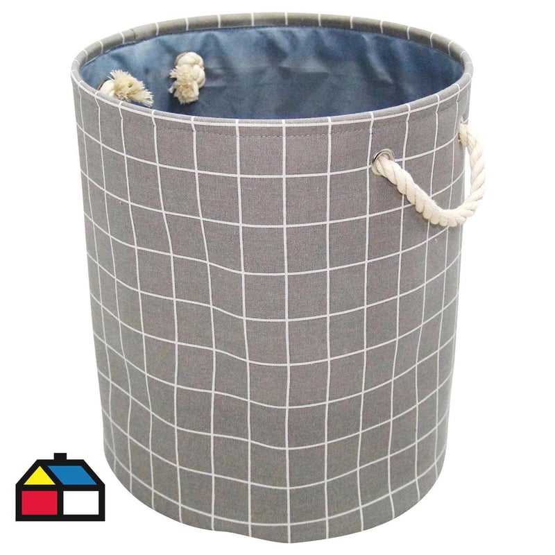 Canasto para Ropa Checker Gris 38 Litros | Sodimac - Falabella