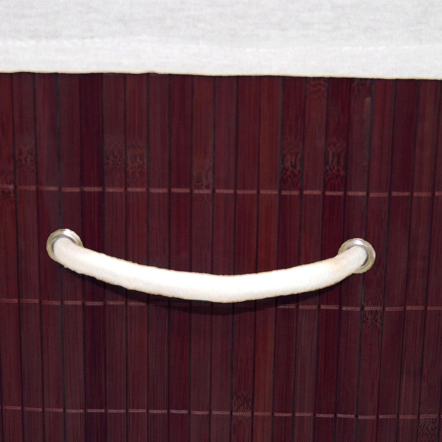 Canasto para Ropa Rectangular Bambú 30x60x40 cm 70 l Chocolate ...