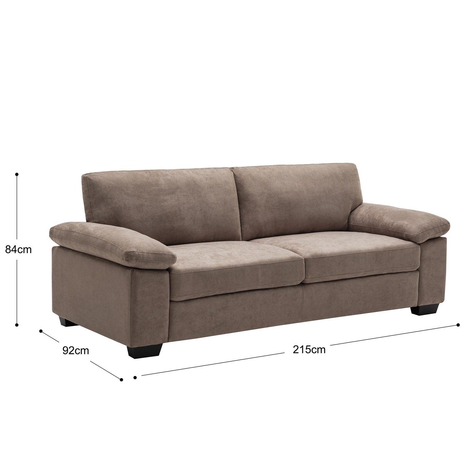 Sofá 3 cuerpos U70793CA 215x92x84 cm Café | Sodimac - Falabella