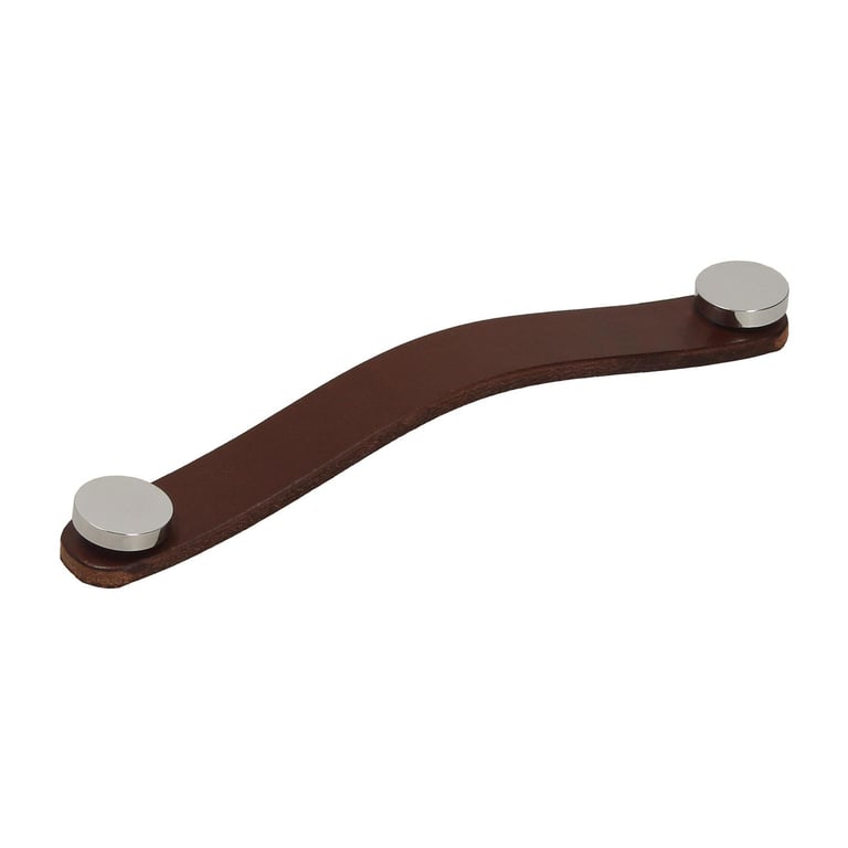 Asa 128 mm piel marrón botón cromo brillante ul24 | Sodimac - Falabella
