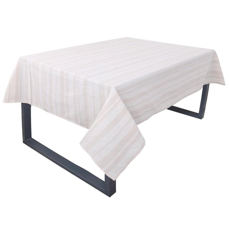 Mantel Rectangular 180x230 cm Rayas Beige | Sodimac - Falabella