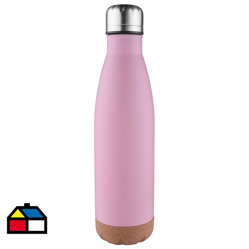 Botella termo 500 ml acero rosada | Sodimac Chile