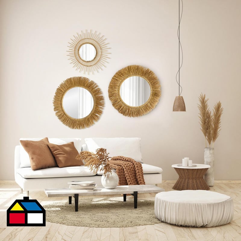 Set 3 espejos Boho | Sodimac - Falabella