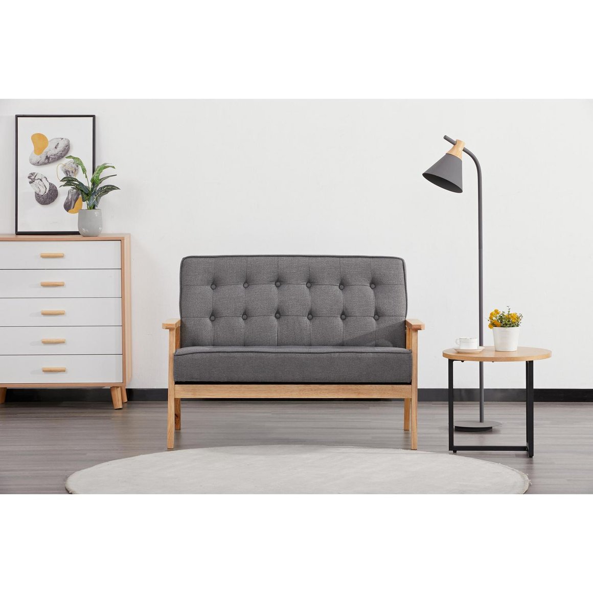 Sofá 2 cuerpos FDR-LCY-09-P2 113x77.5x67 cm Gris | Sodimac - Falabella