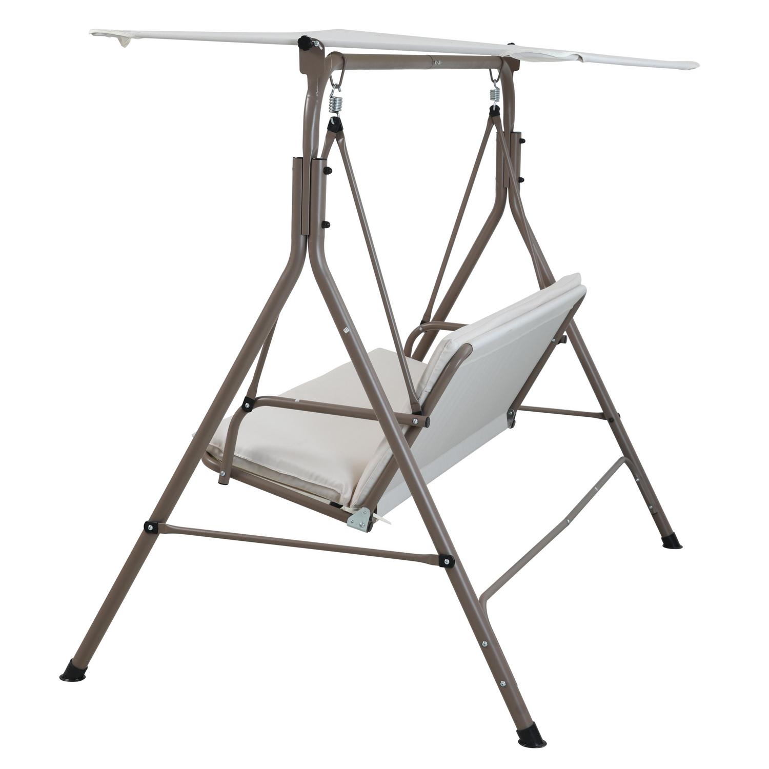 Sillón columpio de terraza 3 personas taupe | Sodimac - Falabella